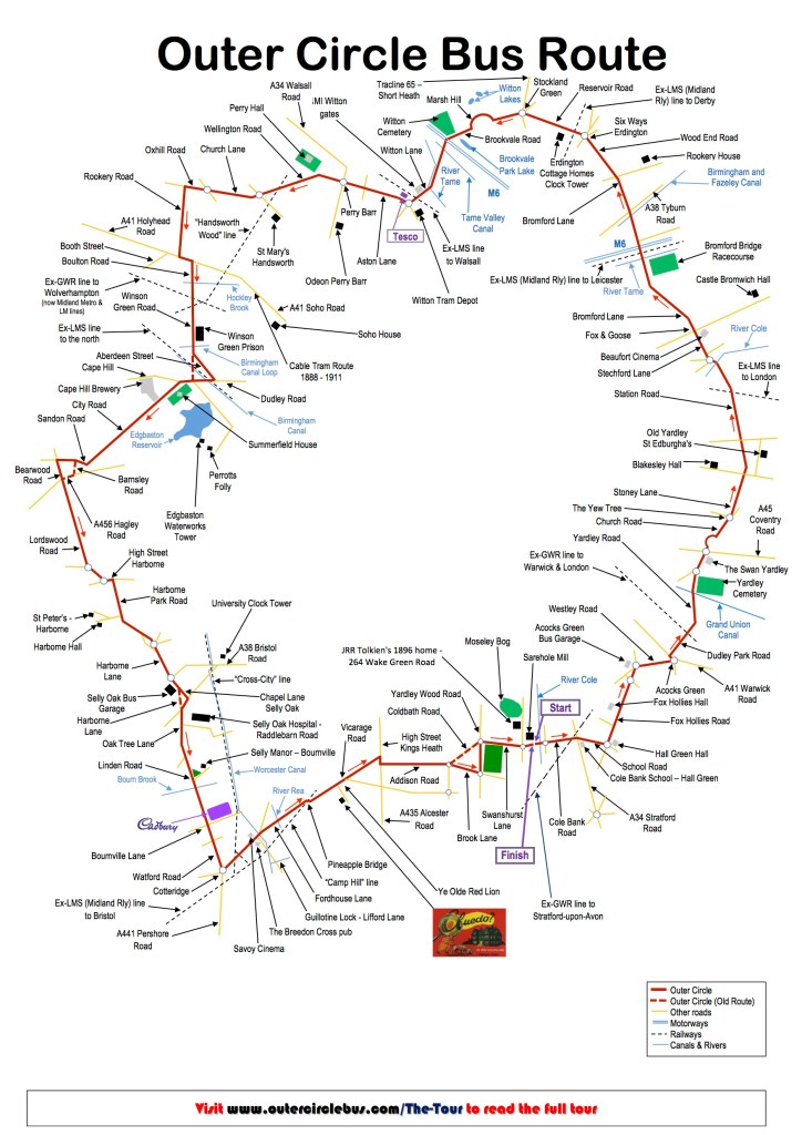Outer Circle Map | Outer Circle Bus – Birmingham Heritage Talks